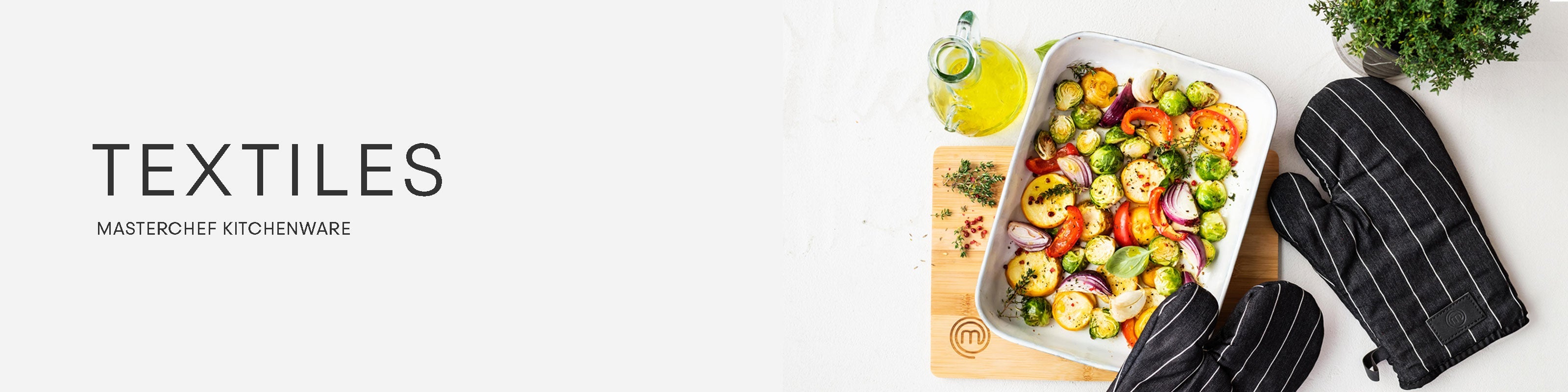Shop MasterChef Kitchen Textiles - Aprons, Towels & Gloves