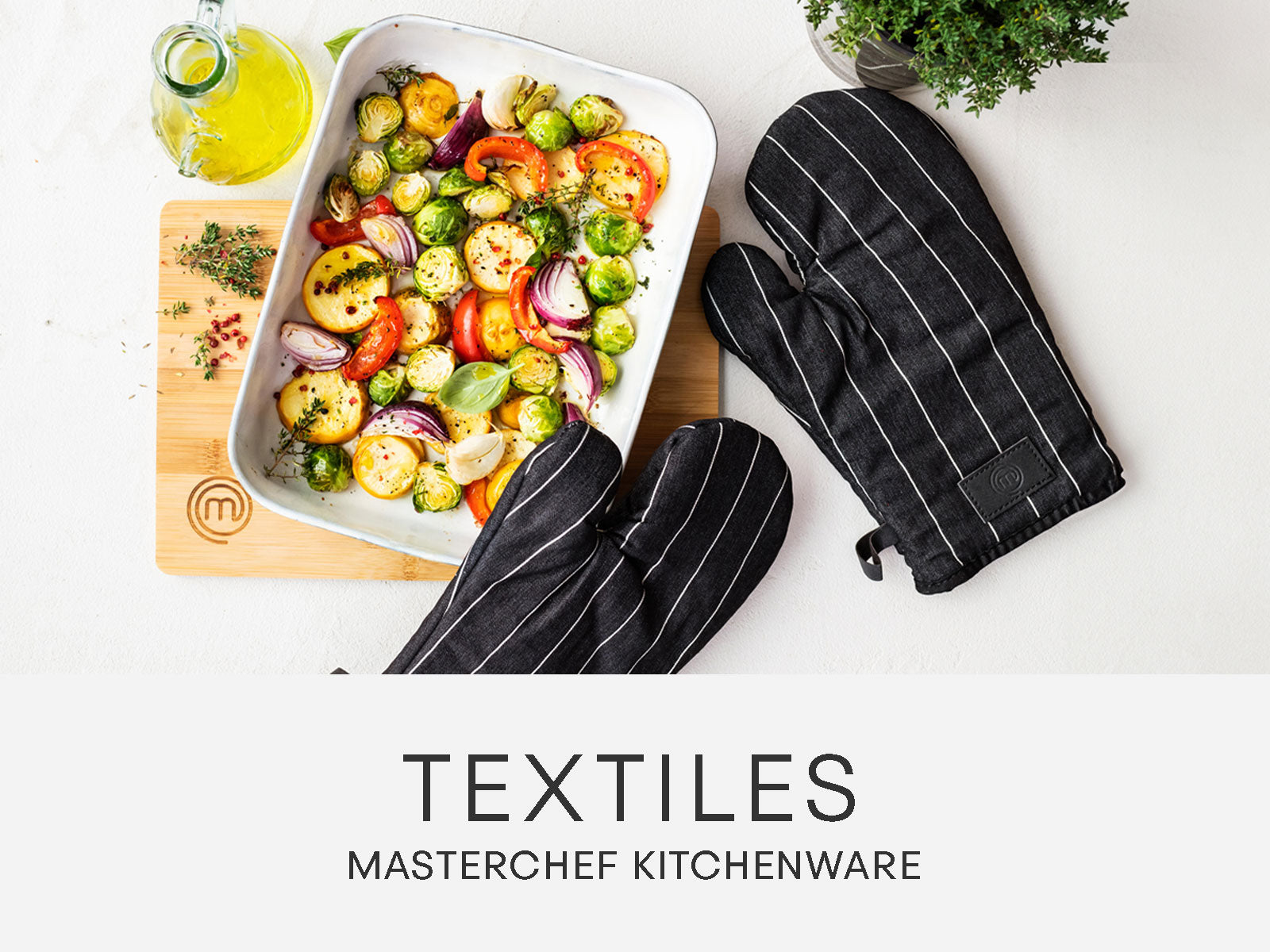 Shop MasterChef Kitchen Textiles - Aprons, Towels & Gloves