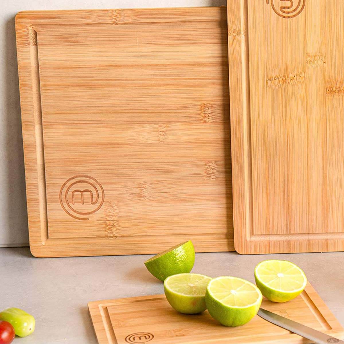 Official MasterChef Chopping Board Set 3pcs - Natural Kitchenware UK