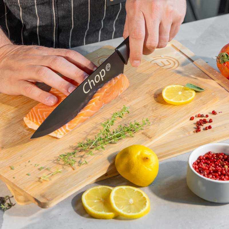 Official MasterChef Caption Knife Set 5pcs - Essential Black Kitchenware UK