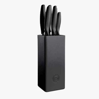 Official MasterChef Knives & Block 5pcs - Essential Black Kitchenware UK