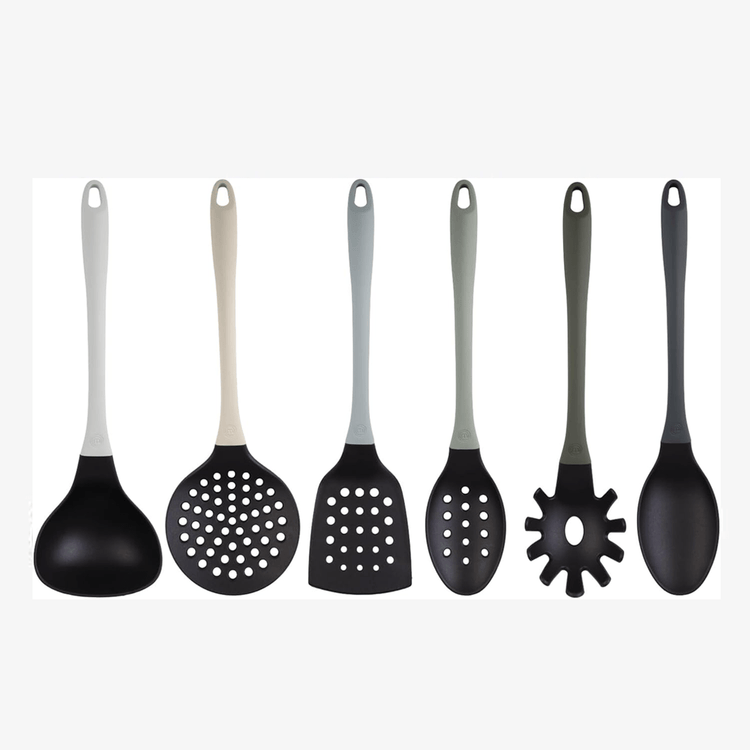 Official MasterChef Coloured Utensil Set 6pcs - Earth Grey Kitchenware UK