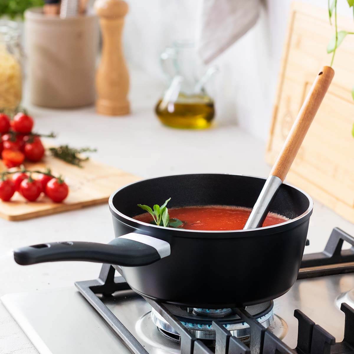 Official MasterChef Sauce Pan 20cm - Essential Black Kitchenware UK