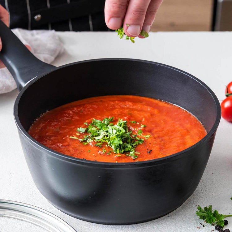 Official MasterChef Sauce Pan 18cm - Essential Black Kitchenware UK